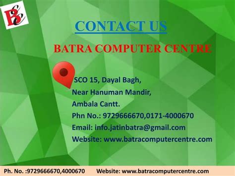 Ms Word Training In Ambala Batra Computer Centre Ppt