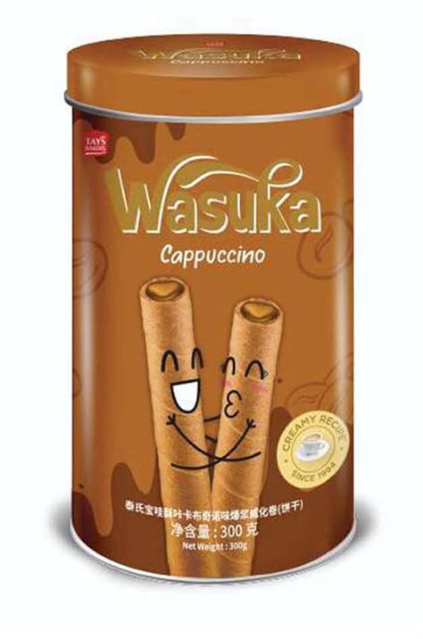 Wasuka Wafer Rolls Cappuccino Flavor Premium Snack Con Ingrediente 100 Natural Y Pura
