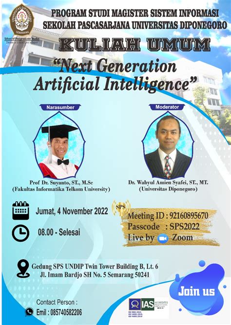 “next Generation Artificial Intelligence” General Lecture Magister Sistem Informasi Undip