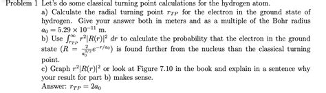Solved Problem Let S Do Some Classical Turning Point Chegg Com