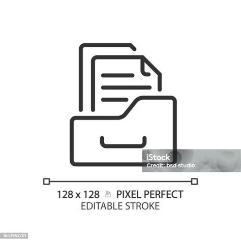 2d 사용자 정의 가능한 폴더 얇은 선형 검정색 아이콘 0명에 대한 스톡 벡터 아트 및 기타 이미지 0명 2차 도형 개념 Istock