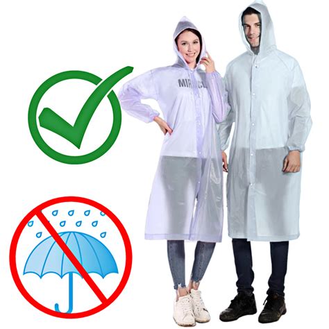 Capa de Chuva com Grossa e Longa com Capuz Transparente Reforçada EPI Reutilizável Adulto Homem