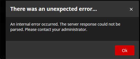 An Internal Error Occured The Server Response Could Not Be Parsed Installation Issues