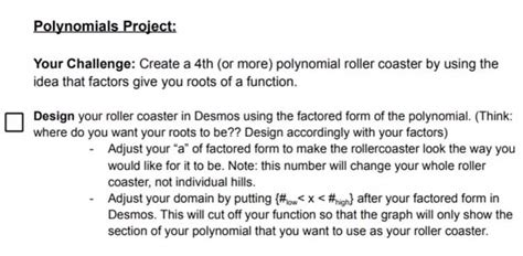 Polynomial Roller Coaster Project By Alyssas Approach To Math Tpt