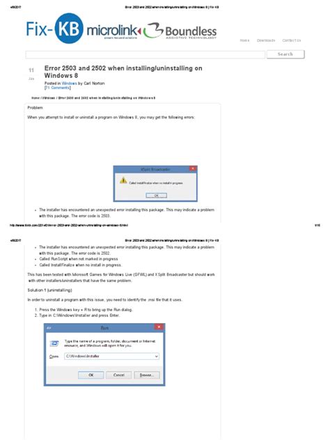 error 2503 and 2502 when installing uninstalling on windows 8 fix