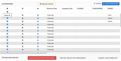 Deleting Responses GetFeedback Help
