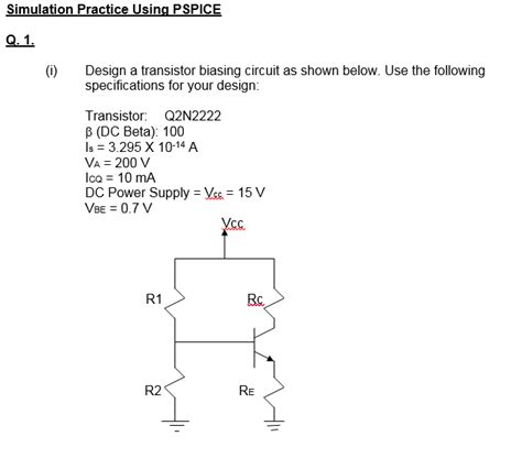 Solved Simulation Practice Using Pspice I Design A