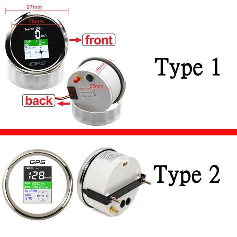 Boat Gamit Ang Gps Antenna Tft Screen Waterproof Gps Speedometer Para Sa Car Trip Odo Cog Volt
