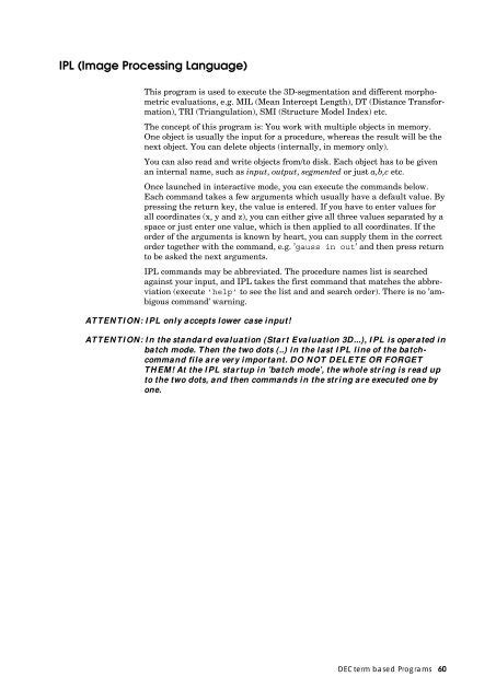 Ipl Documentation By Scanco