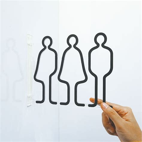 ツケレルン（1way ピクトサイン）軽量 アクリル 突き出し 看板（all Genderトイレピクトサイン ）1way 0050