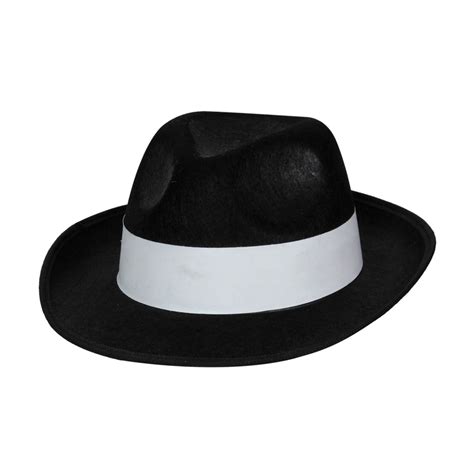 Black And White Gangster Hat 1920s Trilby Fedora Pageant Party
