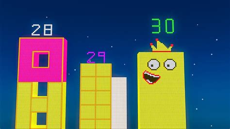 Numberblocks 30 But Glowing In Minecraft Numberblocks Youtube