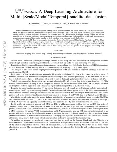 Pdf M3fusion A Deep Learning Architecture For Multi Scalemodaltemporal Satellite Data Fusion