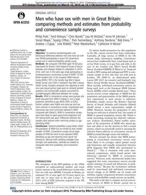 Pdf Men Who Have Sex With Men In Great Britain Comparing Methods And Estimates From Pdf Men Who Have Sex With Men In Great Britain Comparing Methods And Estimates From