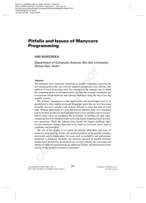 Pdf Pitfalls And Issues Of Manycore Programming