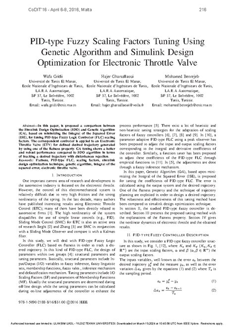 PID Type Fuzzy Scaling Factors Tuning Using Genetic Algorithm And