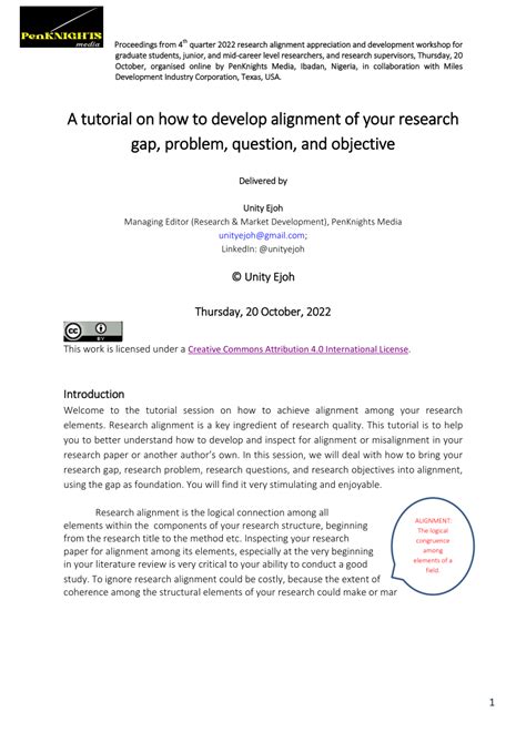 Pdf A Tutorial On Research Alignment