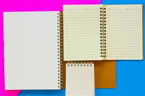 Premium Photo Top View Of Open Notebook