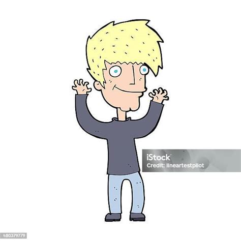 말풍선이 있고 양 팔을 흔드는 남자 낙서 드로잉에 대한 스톡 벡터 아트 및 기타 이미지 낙서 드로잉 남자 명랑한 Istock