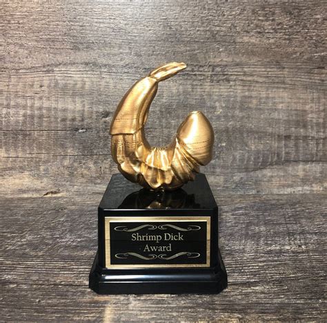 Funny Shrimp Dick Trophy Ball Buster Award Loser Sacko Trophy Ffl Last Trophies With A Twist