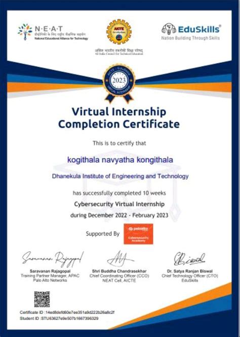 Navyatha Kongithala On Linkedin Aicteinternship Aicteneat Aicte Eduskillsfoundation