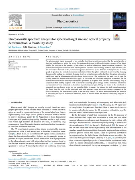 Photoacoustic Spectrum Analysis For Spherical Target Size And Optical