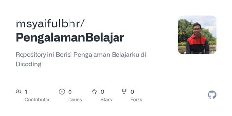 Github Msyaifulbhrpengalamanbelajar Repository Ini Berisi Pengalaman Belajarku Di Dicoding