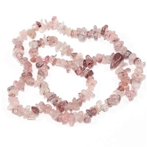 Ягодов кварц полускъпоценен камък чипс ситен 2 5 мм ~ 78 см наниз Avrorahandmade