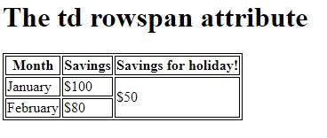 What Is Rowspan And Colspan In Html