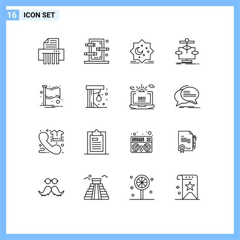 Dieciséis Creativo íconos Moderno Señales Y Símbolos De País Diagrama Presente Datos Algoritmo