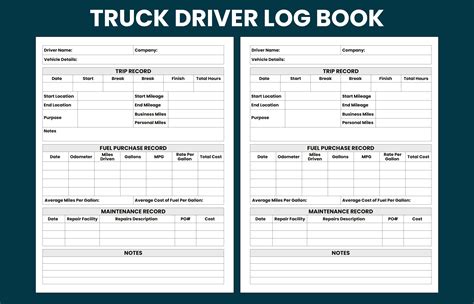 Truck Driver Log Book Graphic By Cool Worker · Creative Fabrica