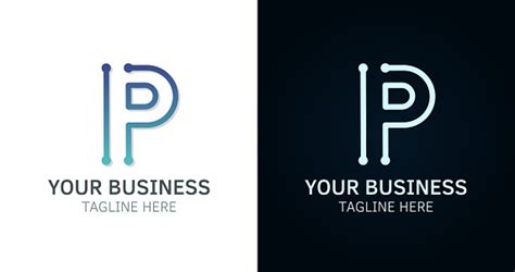 편지 P 최소한의 로고 아이콘 디자인입니다 벡터 템플릿 그래픽 요소입니다 기술 디지털 인터페이스 하드웨어 및 엔지니어링 개념 그래픽 회로 알파벳 P에 대한 스톡 벡터 아트
