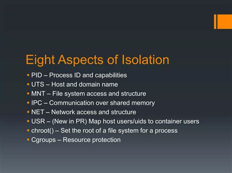 Docker Aspects Of Container Isolation Ppt