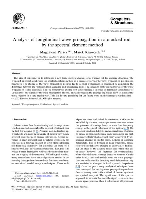 Pdf Analysis Of Longitudinal Wave Propagation In A Cracked Rod By The