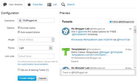 How To Add A Twitter Feeds Widget In Blogger My Blogger Lab