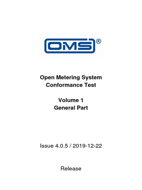 Oms Conformance Test Vol1 Gen V4 0 5 Pdf Electromagnetic Compatibility Radio