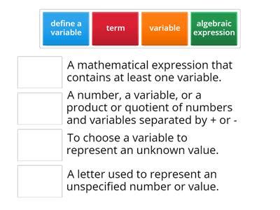 Algebraic Expressions Teaching Resources