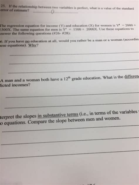 Solved If The Relationship Between Two Variables Is Perfect