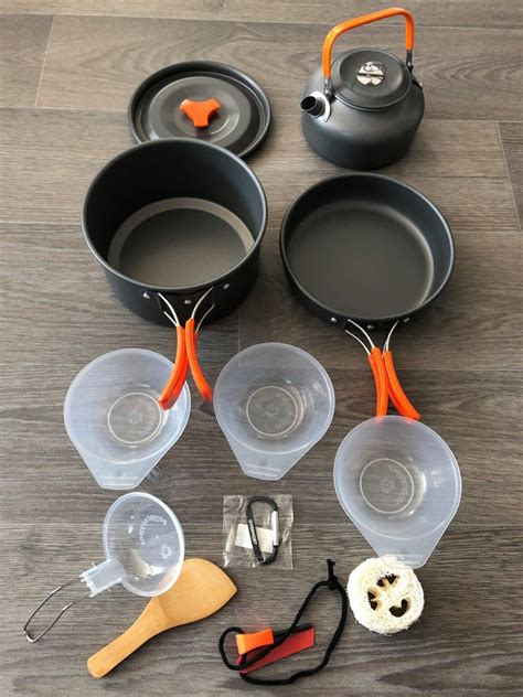 Overmont Kochgeschirr Set Mit Praktischem Campingaz 206 S Gaskocher Edelküche