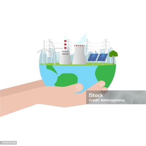 에너지를 절약하십시오 세상을 구하세요 재생 가능 에너지원 대체 청정 및 녹색 에너지 친환경 개념 0명에 대한 스톡 벡터 아트 및 기타 이미지 Istock