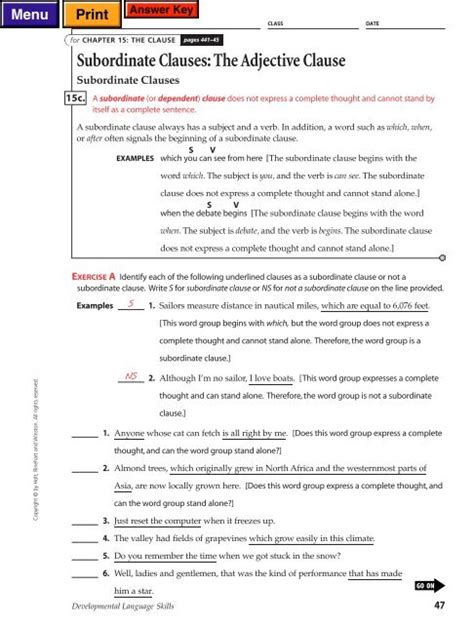 Subordinate Clauses The Adjective Clause