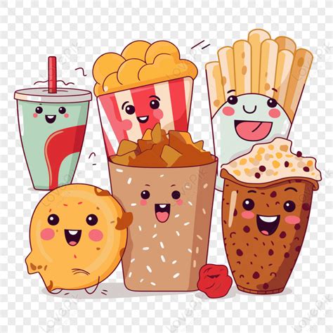 감자튀김의 귀여운 만화 삽화 벡터간식식기재료 Png 일러스트 무료 다운로드 Lovepik