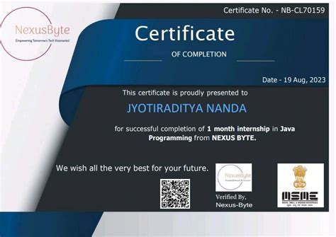 Internship Javaprogramming Jyotiraditya Nanda