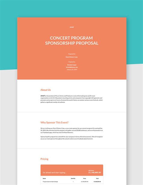 Editable Sponsorship Templates In Word To Download