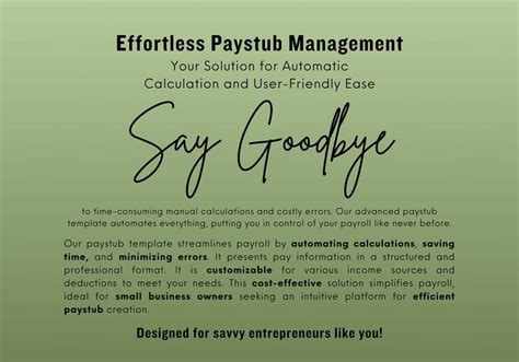 Easy To Use Paystub Template For Small Business Editable Paystub Template With Automatic