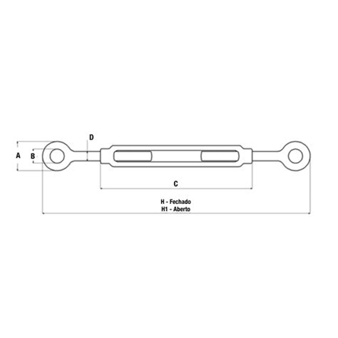 Esticador Olhal X Olhal Casa Das Correntes