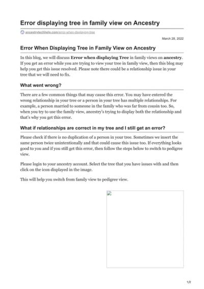 Error When Displaying Tree