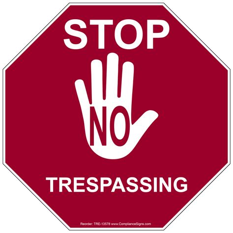 No Soliciting Trespass No Trespassing Stop No Trespassing Sign Red