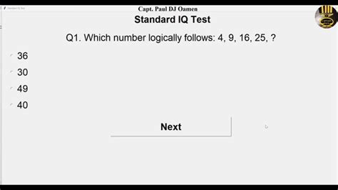 How To Create An Iq Test App In Python Capt Paul Oamen