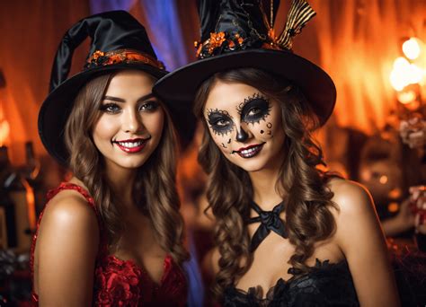 Lexica Beautiful Girls Halloween Party High Detail Photorealistic